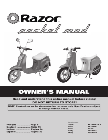 Razor Pocket Mod Owner's Manual | Manualzz