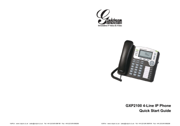 Grandstream Networks GXP2100 Quick start manual | Manualzz