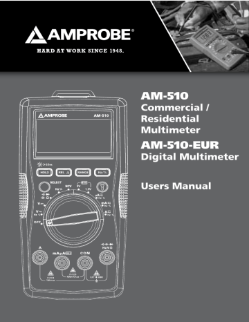 AM-510, AM-510-EUR Multimeter User Manual | Manualzz