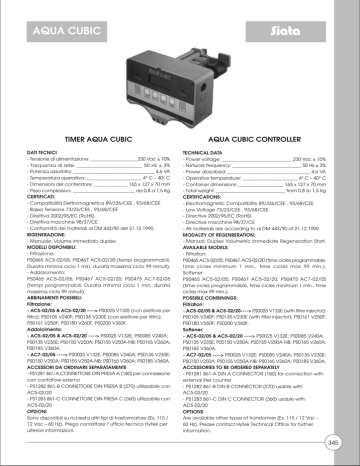 Siata Aqua Cubic AC5-02/05, AC5-02/20, AC7-02/05 Service Manual | Manualzz