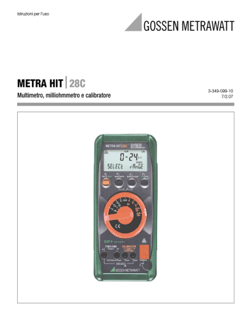 Gossen MetraWatt METRAHit 28C Istruzioni per l'uso | Manualzz