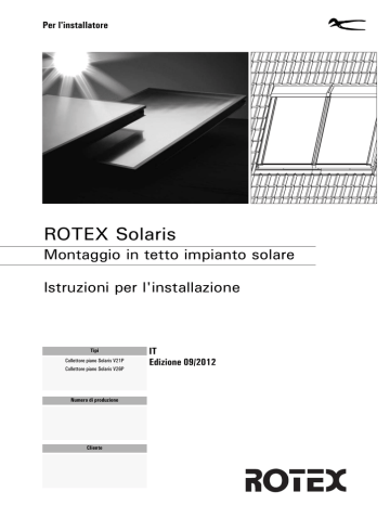 ROTEX Solaris V21P, V26P Istruzioni per l'installazione | Manualzz