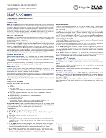 MAS® UA Control Instructions for Use | Manualzz