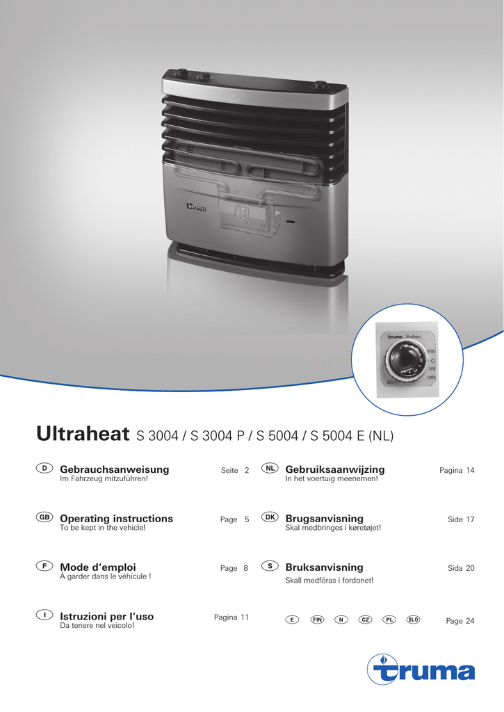 Truma Ultraheat S 3004 P Operating Instructions Manual | Manualzz