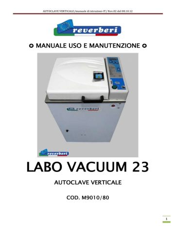 Autoclave verticale Labo Vacuum 23 - Manuale di Istruzioni | Manualzz