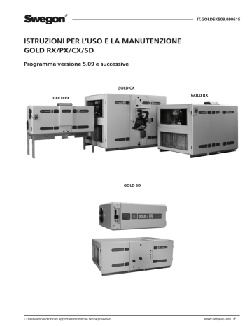 Swegon GOLD RX/PX/CX/SD Istruzioni per l'uso | Manualzz