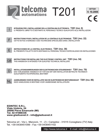 Telcoma T201 Istruzioni per l’installazione | Manualzz