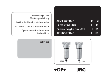 JRG fine filter 1830, 1836 - Operation and maintenance instructions ...