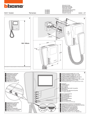BTicino Terraneo 344802, 344803, 344804 Video Door Intercom Instruction ...