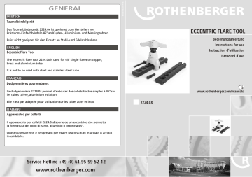 Rothenberger Reeling flaring tool Instruction manual | Manualzz