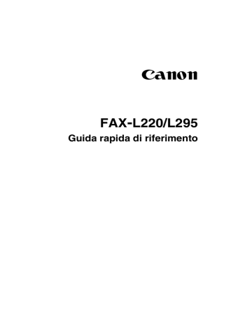 Guida rapida di riferimento FAX L220, FAX L295 | Manualzz