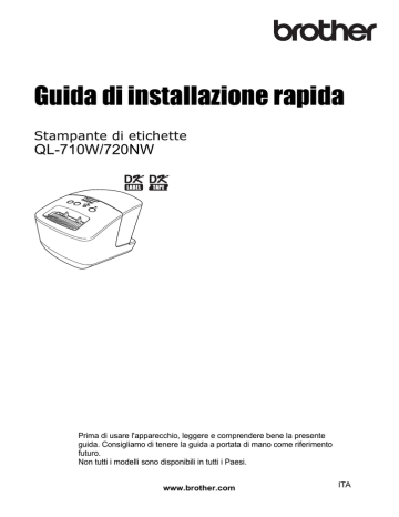 Brother QL-710W Label Printer Quick Setup Guide | Manualzz