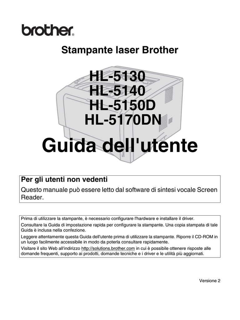 Brother HL-5140 Monochrome Laser Printer User's Guide | Manualzz