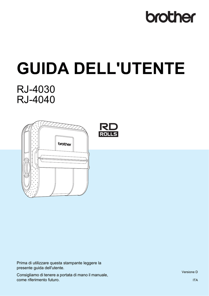 Brother RJ-4030 Printer Guida utente | Manualzz