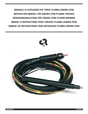 Cebora CP90 Plasma Torch Instruction Manual | Manualzz