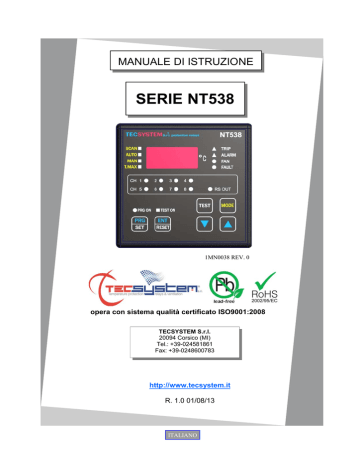 Manuale di Istruzione Serie NT538 | Manualzz