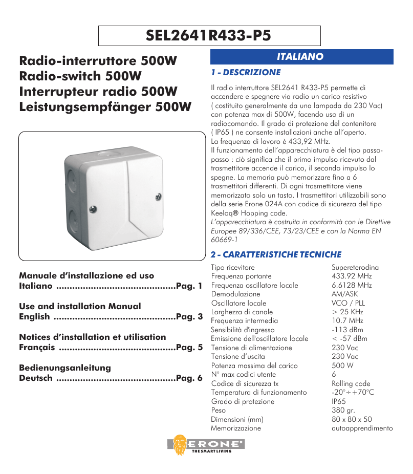 Erone, émetteur, Emetteur Erone 024A