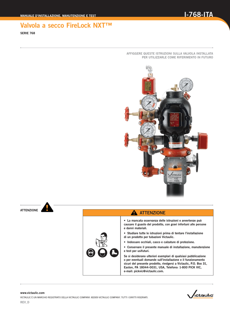 Victaulic FireLock NXT™ Dry Valve Series 768 Installation manual | Manualzz