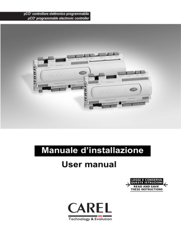 Installation manual programmable electronic controller Carel pCO1 ...