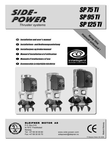 SP 75 Ti, SP 95 Ti, SP 125 Ti - Thruster Manual | Manualzz