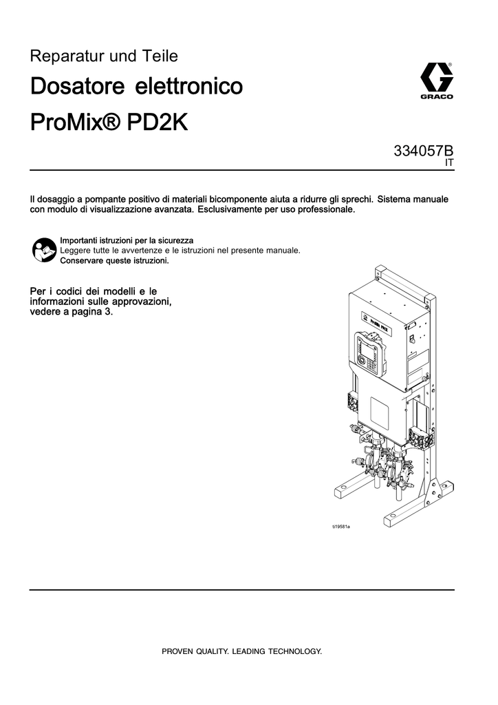 Graco 334057B, ProMix PD2K Electronic Proportioner for Owner's Manual ...