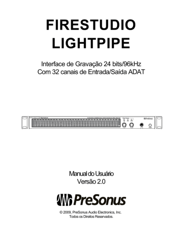 PRESONUS FireStudio Lightpipe Manual do proprietário | Manualzz