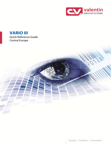Carl Valentin Vario III 104/8 Quick Reference Manual | Manualzz