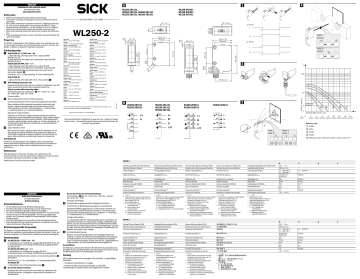 Sick WL250-2 Operating instructions | Manualzz