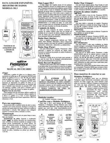 Fieldpiece DL3 Data Logger Manual do usuário | Manualzz