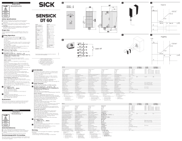Sick SENSICK DT60 Operating instructions | Manualzz