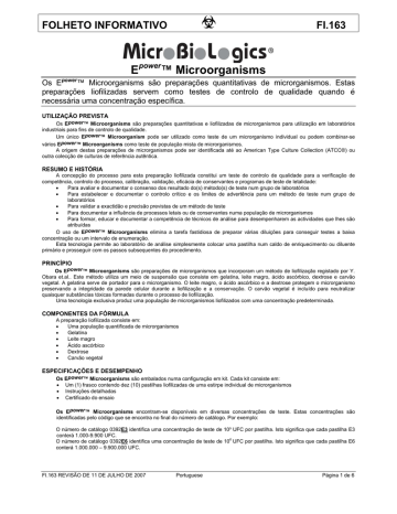 Microrganismos Epower - Folheto Informativo | Manualzz