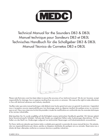 MEDC HORN DB3 Technical Manual | Manualzz