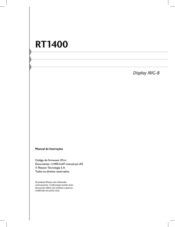 Display IRIG-B RT1400 Manual de Instruções | Manualzz