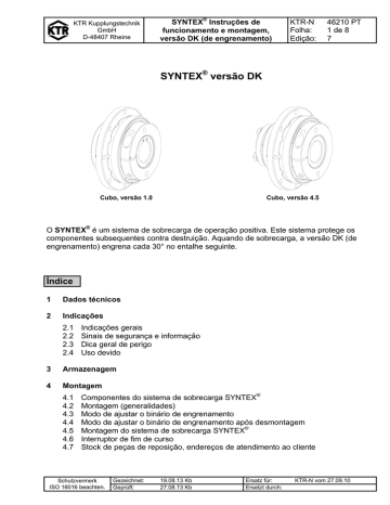 SYNTEX versão DK | Manualzz