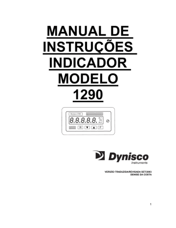 Indicador de pressão Dynisco 1290 - Manual de instruções | Manualzz