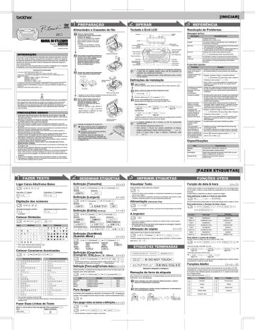 Manual do Utilizador Etiquetadora P-touch 80 | Manualzz