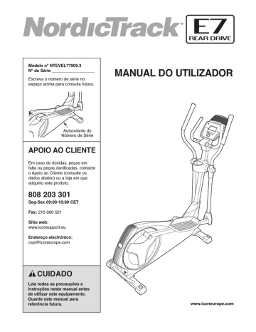 NordicTrack E7 Rear Drive Elliptical User manual | Manualzz