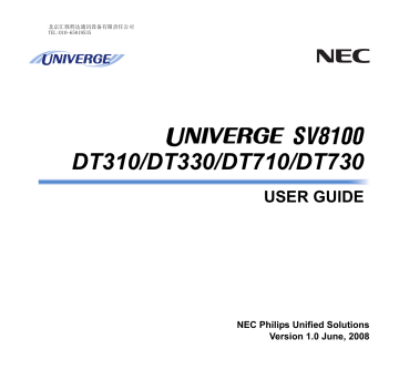 NEC DT310, DT330, DT710, DT730 User Guide | Manualzz