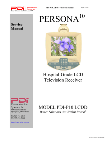 PDi PERSONA 10 Service manual | Manualzz