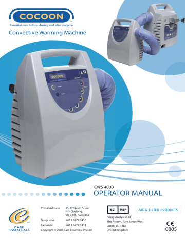 Cocoon CWS 4000 Operator Manual | Manualzz