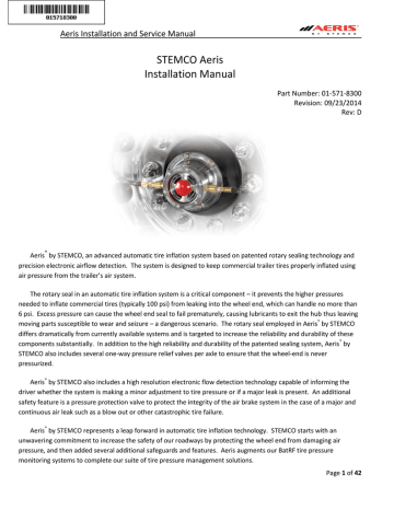 STEMCO Aeris tire inflation system Installation Manual | Manualzz