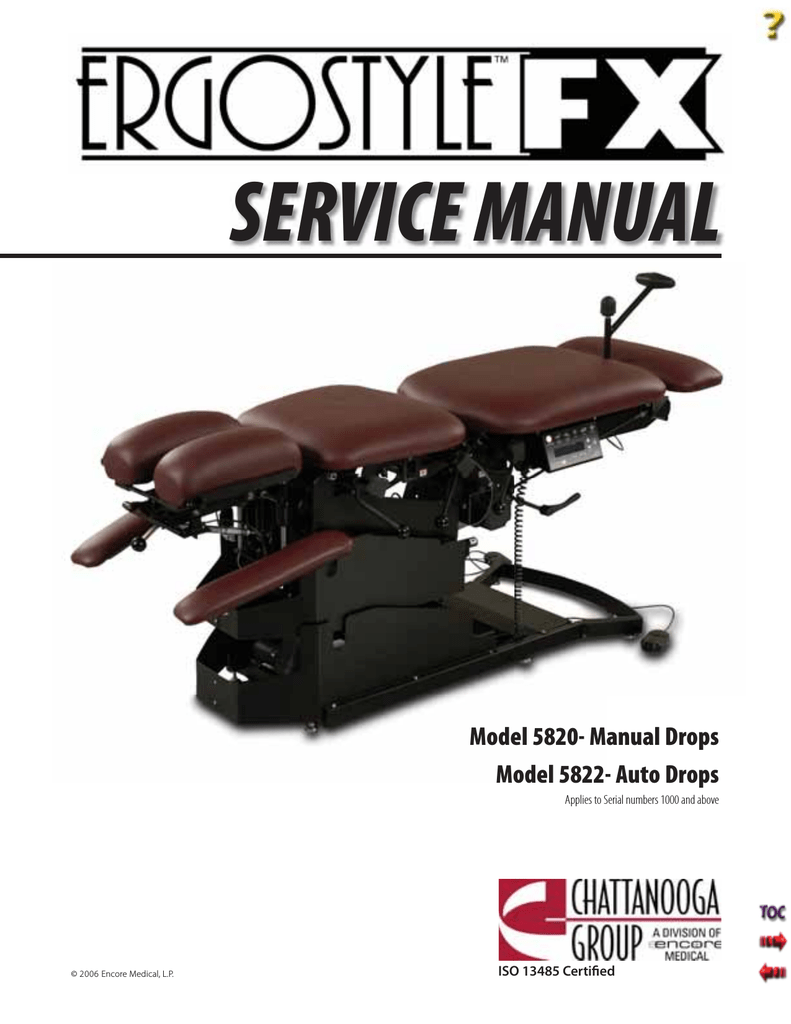 Chattanooga Group ERGOSTYLE FX 5822 Service manual | Manualzz
