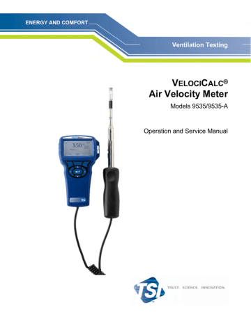 TSI 9535/9535-A Air Velocity Meter Operation and Service Manual | Manualzz