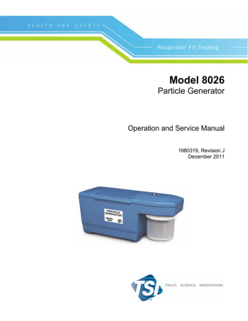 TSI Particle Generator 8026 Operation and Service Manual | Manualzz