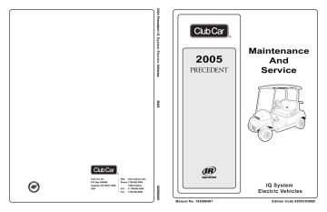 Club Car 2005 Precedent Maintenance And Service | Manualzz