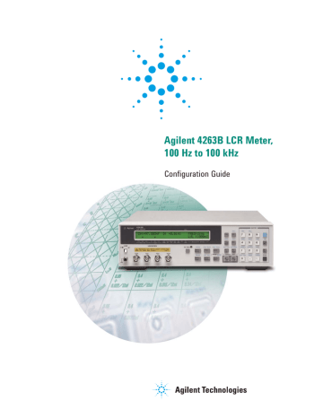 Agilent 4263B LCR Meter, 100 Hz to 100 kHz | Manualzz