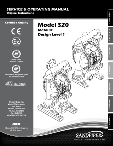 Sandpiper S20 Metallic SERVICE & OPERATING MANUAL | Manualzz