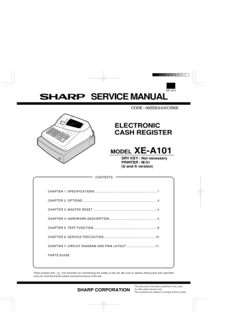 Sharp XE-A101 Service Manual | Manualzz
