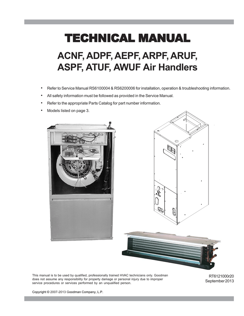 Goodman Awuf Air Handler Wiring Diagram - Wiring Diagram