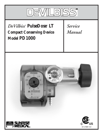 DeVilbiss PulseDose LT PD1000 Service Manual | Manualzz